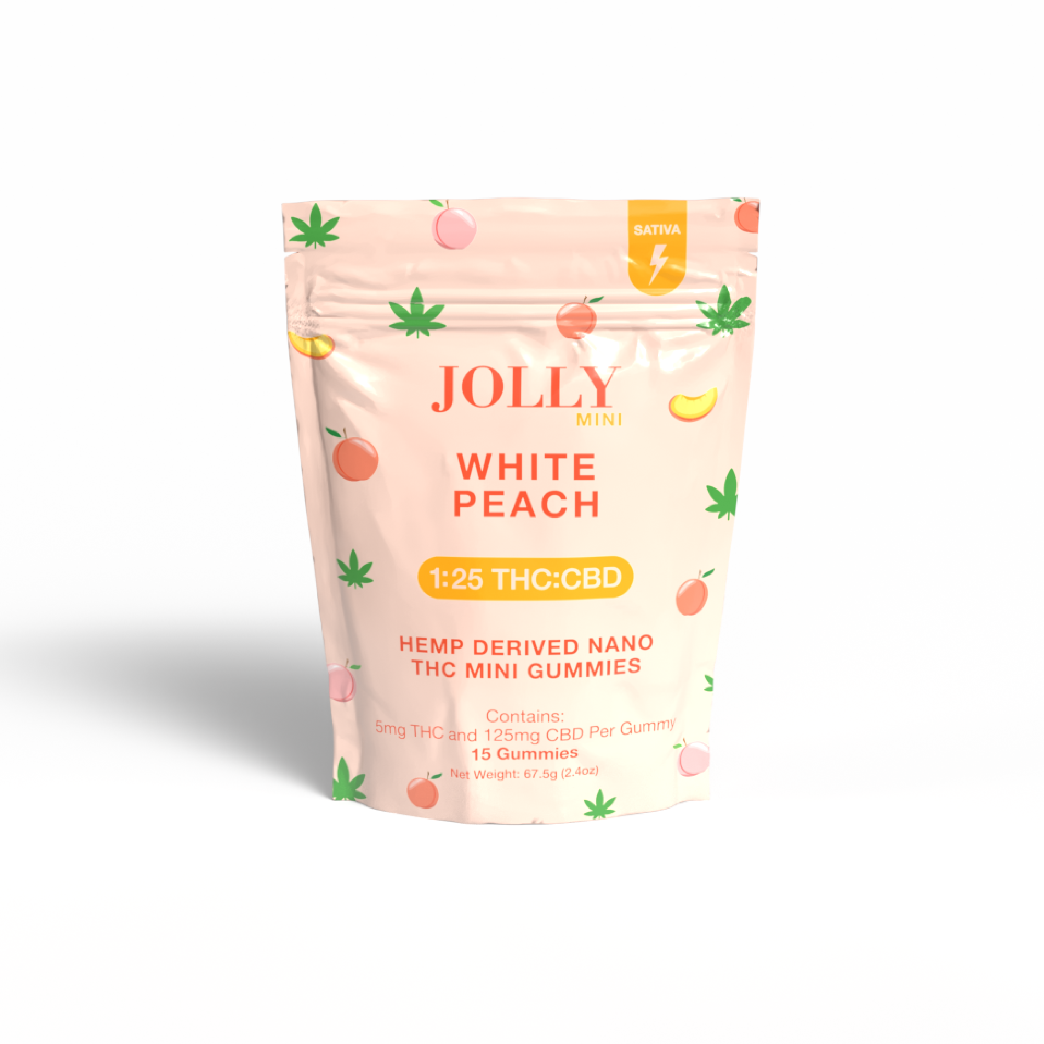 JOLLY 1:25 THC:CBD White Peach Gummies